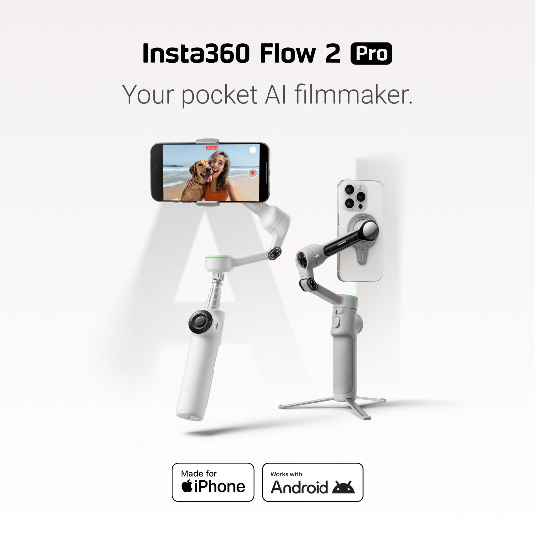 Insta360 Flow 2 Pro AI-Filmmaker Smartphone Stabilizer (Stone Gray)